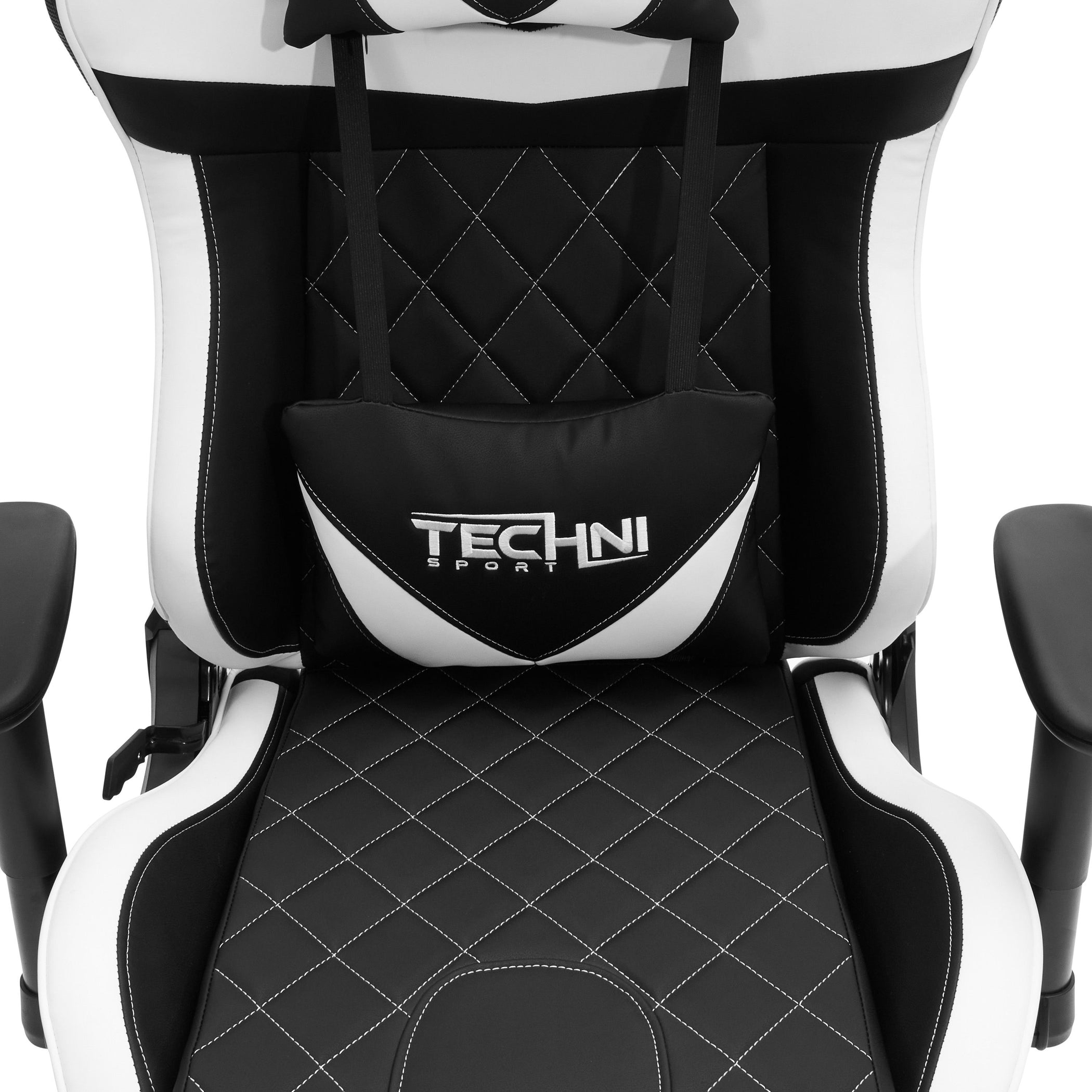 Techni Sport TSXL1 Heavy Duty Deluxe Black & White Gaming Chair ...