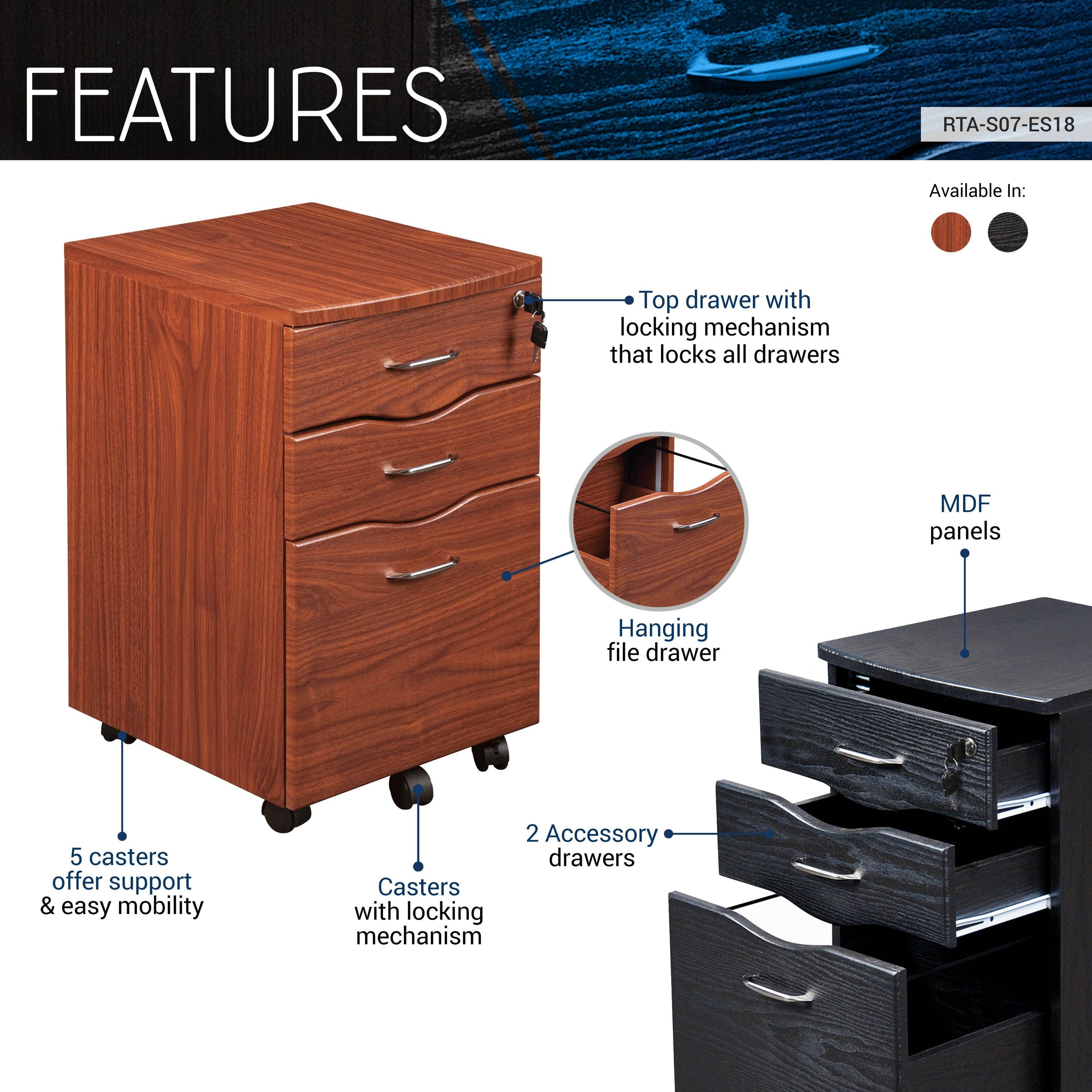 Techni Mobili Modern File Cabinet — Shopango.com